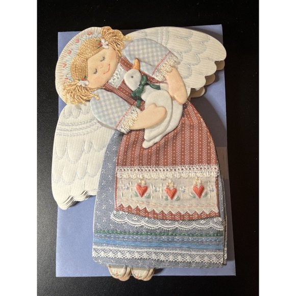 Hallmark | Holiday | Vtg Hallmark Cards Die Cut Country Angel W Duck ...